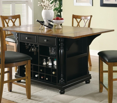 Coaster Kitchen Carts Two-Tone Kitchen Island with Drop Leaves - 102270 ...