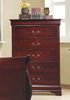 Coaster Louis Philippe 5 Drawer Chest - Cherry - 203975 - Coaster Furniture