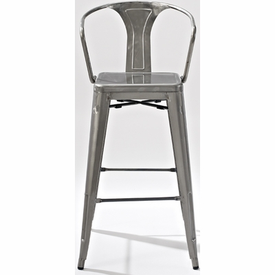 Crosley Amelia Galvanized Metal Cafe Barstool with Back - Set of 2 ...