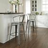 Crosley Amelia Galvanized Metal Cafe Barstool with Back - Set of 2 ...