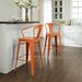 Crosley Amelia Orange Metal Cafe Barstool - Set of 2 - CF500830-OR ...