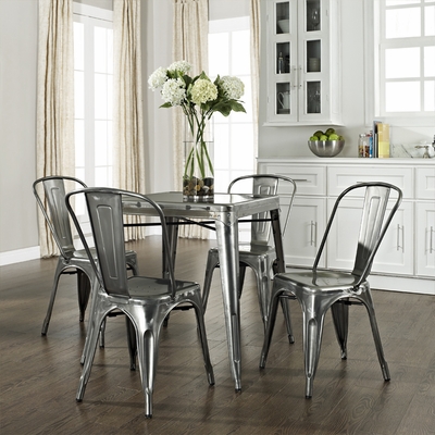 Crosley Galvanized Amelia 5 Piece Metal Cafe Dining Set - KD522001GA ...