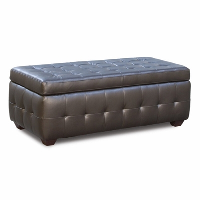 Diamond Sofa Bonded Leather Tufted Storage Trunk - Diamond Sofa