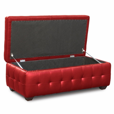 Diamond Sofa Bonded Leather Tufted Storage Trunk - Diamond Sofa