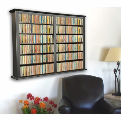 Double Wall Mount CD Storage Furniture Media Shelf - Venture Horizons ...