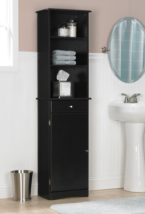 Tall bathroom storage cabinet espresso store