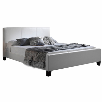 Fashion Bed Euro White Leather Platform Bed - B91L84 - Fashion Bed Group