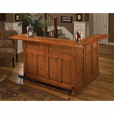 Hillsdale Oak Large Bar with Side Bar - 62576AXOAK - Hillsdale Furniture