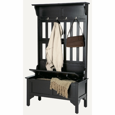 Home Styles Hall Tree with Bench - Black Finish - 5650-49 - Homestyles