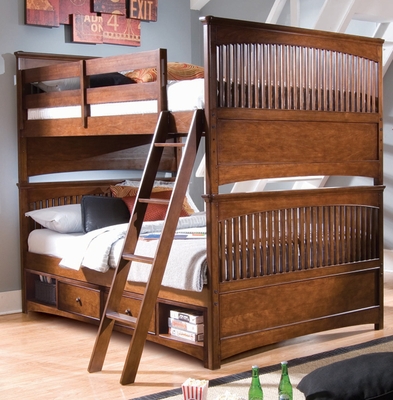 Lea Crossover Full Over Full Bunk Bed in Burnished Cherry - 826-986R ...
