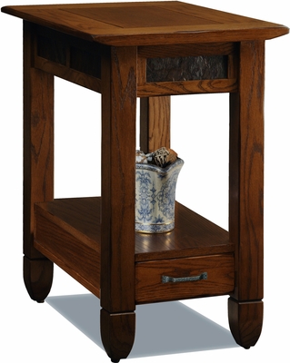 Leick Slatestone Oak Chairside Table - 10906 - Leick Furniture