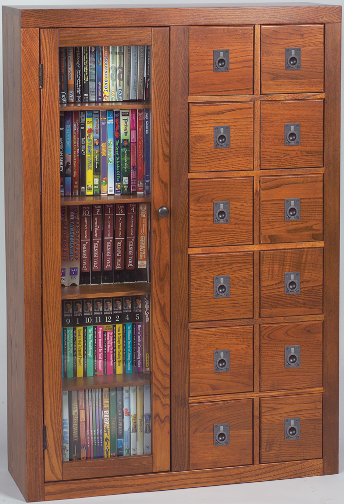 Leslie Dame 40 24 Drawer Cd Media Storage Cabinet In Walnut | Cabinets ...