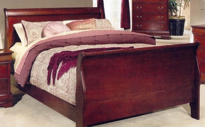 Louis Philippe Wood Sleigh Bed - Queen, King - 200431QSET - Coaster ...