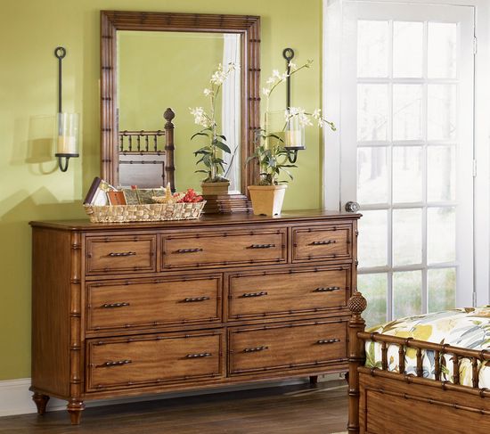 Magnussen Palm Bay Wood 7 Drawer Dresser with Mirror B1469 29 Magnussen Furniture