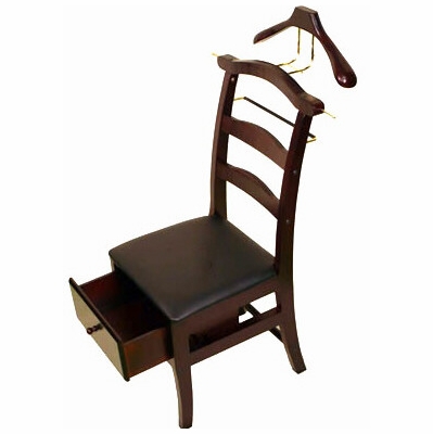 Manchester Mahogany Wood Valet Chair with Drawer - Proman Products