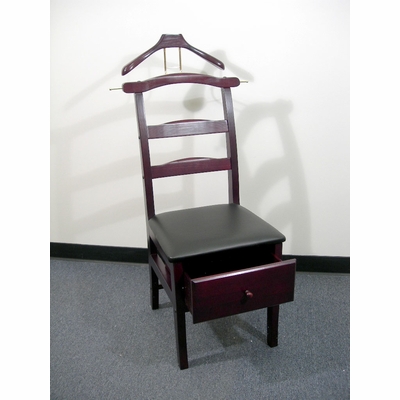 Manchester Mahogany Wood Valet Chair with Drawer - Proman Products