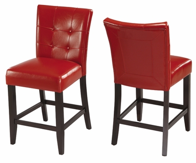 Modus Bossa 26" Red Leatherette Parsons Stool - Set of 2 - 2Y9770 ...