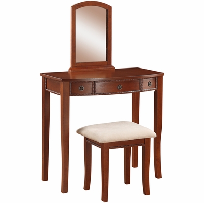 Molly Rich Cherry Vanity Set - 58028CHY-01-KD-U - Linon Home Decor