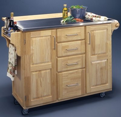Movable Kitchen Island with Breakfast Bar - Free Shipping - 5086-95 ...