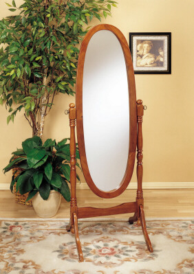 Oak Oval Free Standing Cheval Mirror Powell Furniture