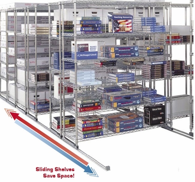 OFM X5 Five 4-Shelf Units of 18" Deep on Sliding Tracks " Set of 5 - OFM