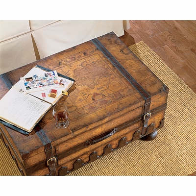 Old World Map Trunk Coffee Table - 576070 - Butler Specialty Furniture