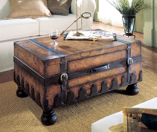 Old World Map Trunk Coffee Table 576070 Butler Specialty Furniture