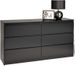 Prepac Avanti Black 6 Drawer Dresser - BDBR-0160-2K - Prepac Furniture