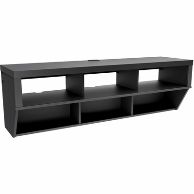 Prepac Black 58" Wide Wall Mounted Entertainment Console - BCAW-0508-1 ...