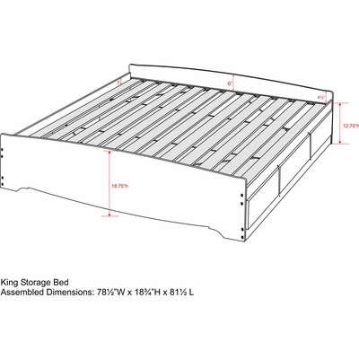 Prepac King Platform Storage - BBK-8400 - BBK-8400 - Prepac Furniture