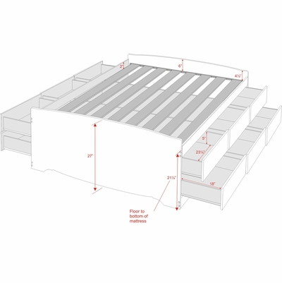 Prepac Tall Double Platform Storage Bed - BBD-5612 - BBD-5612 - Prepac ...