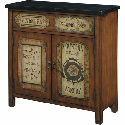 Pulaski Hand Painted Wine Lable 2 Door Hall Chest - DS-641108 - Pulaski ...