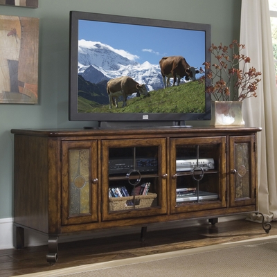 Riverside Stone Forge TV Console with Media Storage Trays - 31040 ...