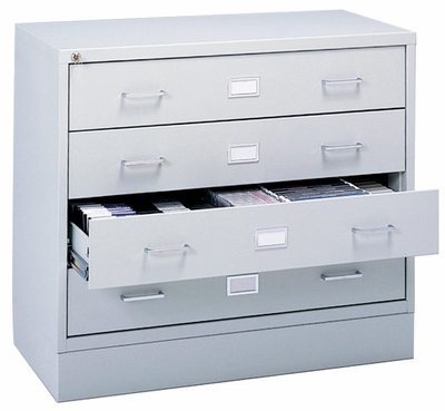 Safco Audio / Video Microform Cabinet - Key Lock - 4935LG - Safco Office