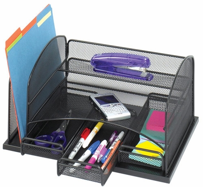 Safco Onyx Desk Organizer with Three Drawers - 3252BL - Safco Office