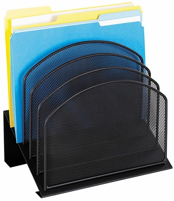 Safco Onyx Mesh Desk Organizer - Five Tiered Sections - 3257BL - Safco ...