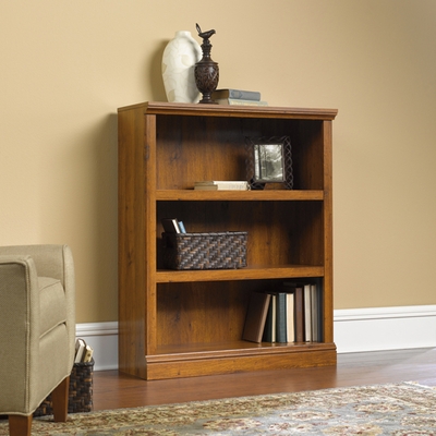 Sauder 3-Shelf Bookcase in Abbey Oak - 411815 - Sauder Furniture
