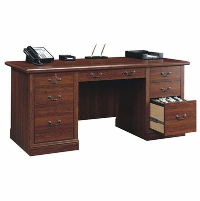 Sauder Camden County Executive Desk Planked Cherry - 101744 - Sauder ...