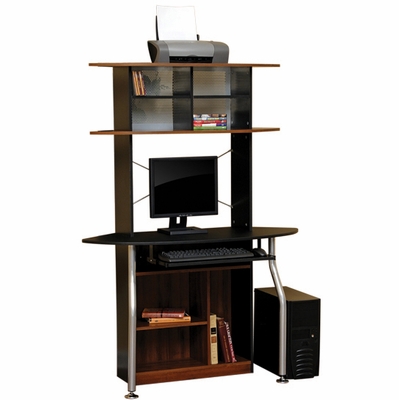 Sauder Corner Computer Tower Silver / Black / Colonial Maple - 408329 ...