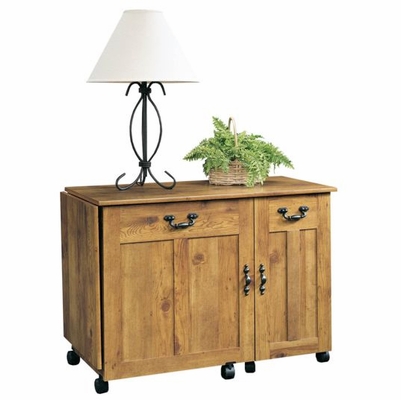 Sauder Drop Leaf Sewing / Craft Cart Bishop Pine - 129707 - Sauder ...