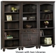 Sauder Harbor View Antiqued Paint Library Bookcase with Doors - 401632 ...