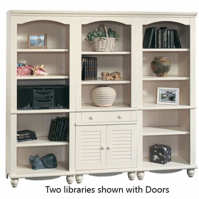 Sauder Harbor View Antiqued White Library Bookcase - 158085 - Sauder ...