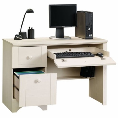 Sauder Harbor View Computer Desk Antiqued White - 401685 - Sauder Furniture