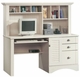 Sauder Harbor View Computer Desk with Hutch Antiqued White - 158034 ...