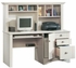 Sauder Harbor View Computer Desk with Hutch Antiqued White - 158034 ...