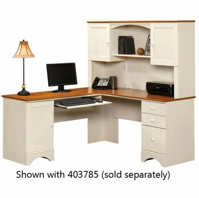 Sauder Harbor View Corner Computer Desk Antiqued White - 403793 ...