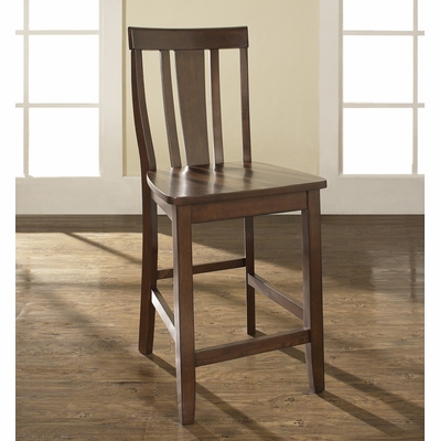 Shield Back Bar Stool - Vintage Mahogany with 24" Seat Height ...