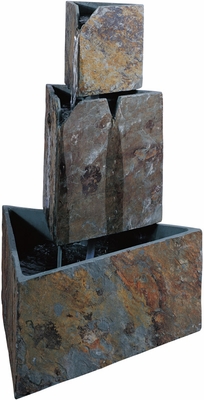 Stacked Triangles Outdoor Fountain in Natural Slate Finish - 50287SL ...
