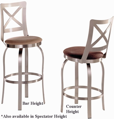Trica Chateau Brushed Steel Swivel Stool - CHATEAUSTOOL - Trica Bar Stools
