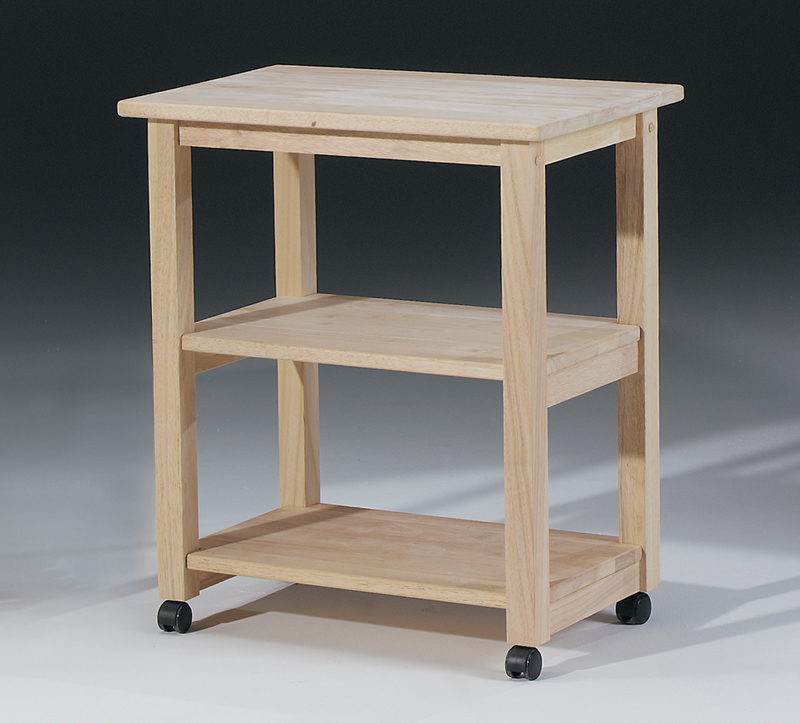 Unfinished microwave cart store